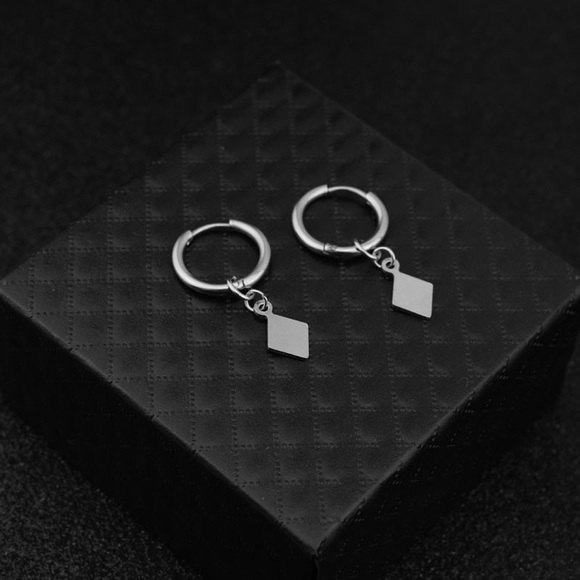 Accessories | Titanium Steel Geometry Square Dangle Drop Earrings For ...